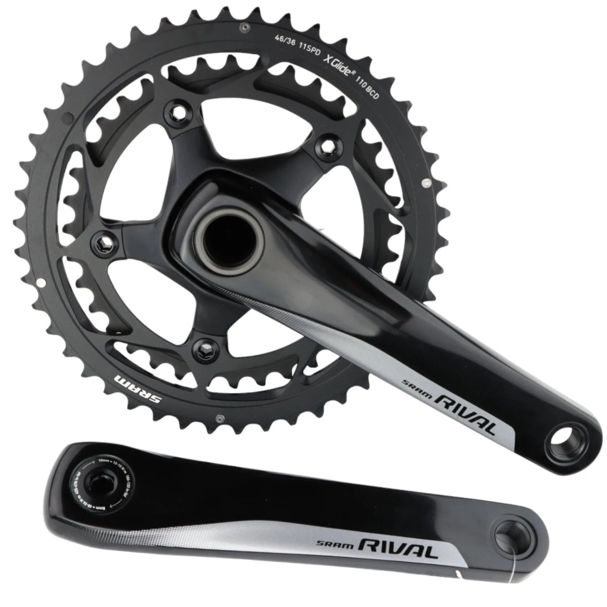 SRAM Rival 22 Kurbel GXP 172.5 mm 36/46T (2x11-fach) – RAAAD.de